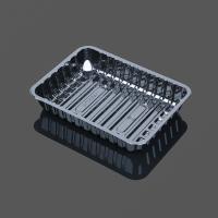 China Disposable Black PET Plastic Food and Meat Packaging Tray For Supermarket for sale