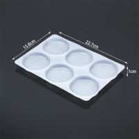 China Custom 6 hole PP Mochi chocolate tray Pastry Storage Container  Insert Trays Clear Plastic Dessert Box for sale