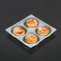 China Custom 4-cave PP Mochi chocolate tray Pastry Storage Container  Insert Trays Clear Plastic Dessert Box for sale