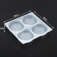 China Custom 4-cave PP Mochi chocolate tray Pastry Storage Container  Insert Trays Clear Plastic Dessert Box for sale