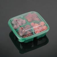 China Clear/Green 4 Compartment 16*16*6cm Plastic Pastry Packaging With Lid for sale