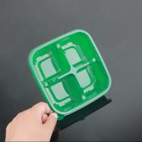 China Green Square Pastry Tray Disposable Plastic Dessert Containers for sale