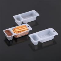 China Hengmaster Disposable Coconut Spread &Pretzels Two Caompartment Tray Chocolate Biscuit Blister Plastic Tray Packaging for sale