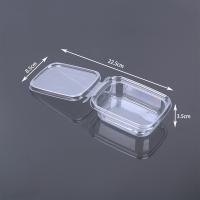 China Disposable PET RPET 5oz Plastic Sauce Container Clear Hinged Tamper Proof Containers with Lid for sale