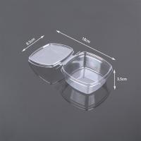 China Disposable PET RPET 4oz Plastic Sauce Container Clear Hinged Tamper Proof Containers with Lid for sale