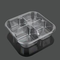 China Fruit Packaging 5cm Disposable Plastic Food Box With Divider for sale