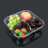 China Fruit Packaging 5cm Disposable Plastic Food Box With Divider for sale
