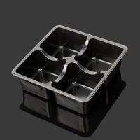 China Black Recyclable Square 12*12*5cm Plastic Cake Tray for sale