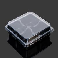 China Black Recyclable Square 12*12*5cm Plastic Cake Tray for sale