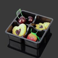 China Black Recyclable Square 12*12*5cm Plastic Cake Tray for sale