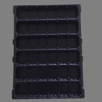 China Black PP Electronic Parts Square Blister Packaging Tray for sale