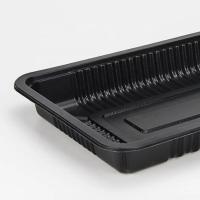 China Black Eco Friendly Supermarket 15*23*4.5cm Plastic Meat Tray for sale