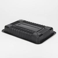China Black Eco Friendly Supermarket 15*23*4.5cm Plastic Meat Tray for sale
