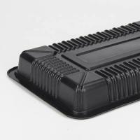 China Black Eco Friendly Supermarket 15*23*4.5cm Plastic Meat Tray for sale