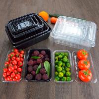 China PET Rectangular Transparent FDA Frozen Food Tray Packaging for sale