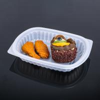 China Custom PP Material Rectangle Plastic Blister Tray Food Grade 19.5*14.7*3.3 cm for sale