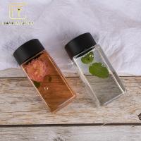 China Custom Clear 10 Oz Plastic Juice Bottles Mini Milk Tea Rectangle Water Bottle for sale