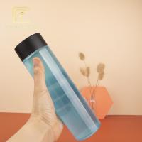 China 16oz Clear Cold Coffee Bottle Long Round Shape Plastic Juice Bottle for sale