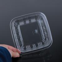 China 500ml Clear Square Plastic Pastry Contanier Cookies Cakes Packing With Lid for sale