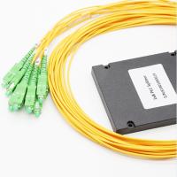 China 1x8 ABS Cassettes Fiber Optic Splitter Splice / Pigtailed SC APC Connector Box Type for sale