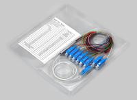 China Single Mode SC UPC APC Fiber Optic PLC Splitter Steel Tube 1x8 1260-1650nm for sale