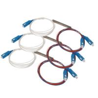China LSZH PVC SC UPC Steel Tube PLC Splitter 1x2 1260-1650nm for FTTH FTTX Network for sale