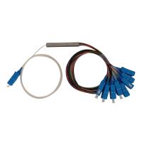 China LSZH PVC SC UPC Steel Tube PLC Splitter 1x8 1260-1650nm for FTTH FTTB FTTX Network for sale