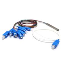 China LSZH PVC SC UPC Steel Tube PLC Splitter 1x8 1260-1650nm for FTTH FTTB FTTX Network for sale