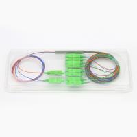 China GPON 1x8 Steel Tube PLC Splitter 0.9mm 1m SC/APC Fiber Optic Splitter for sale