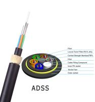 China 12 Cores Single Jacket Span 100 ADSS Fiber Optic Cable All Dielectric Self Supporting for sale