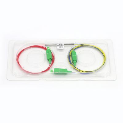 China SC APC 1x2 Fiber Optic FBT Coupler 1550nm Triple Window Low PDL for sale
