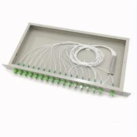 China 1x32 LC APC Duplex Steel Tube Rack Mount Fiber Optic PLC Splitter 1260-1650nm for sale