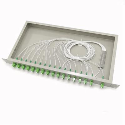 China 1x32 LC APC Duplex Steel Tube Rack Mount Fiber Optic PLC Splitter 1260-1650nm for sale