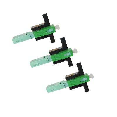 China FTTH SC APC Simplex 15s Fiber Optic Fast Connector for Drop Cable 0.9mm 2x3mm for sale