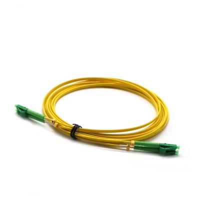 China Yellow Back Reflection Loss 0.3dB FTTH Patch Cord Single Mode Duplex LC APC for sale