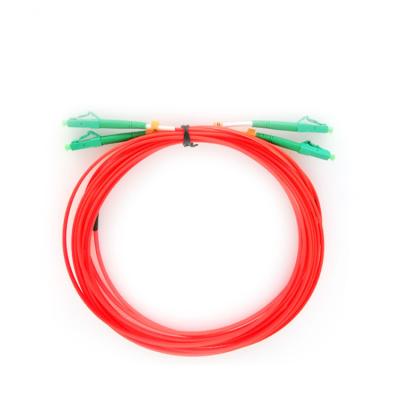 China Multi Mode LC/APC to LC/APC Fiber Optic Patch Cord 2m Duplex OM3 50/125μm for sale