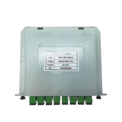 China Cassette Type 1x32 Sc/Apc Passive Fiber Optic Splitter Types for sale