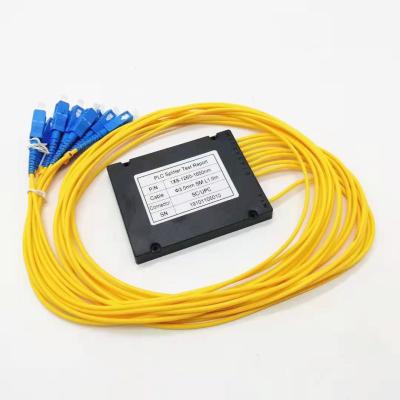 China SC/UPC 1X8 ABS Box Type Low Insertion Loss Fiber Optic PLC Splitter for sale
