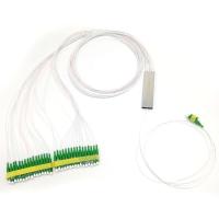 China LC/APC 2x32 Mini Steel Tube Fiber Optic PLC Splitter 1m 1260-1650nm for sale