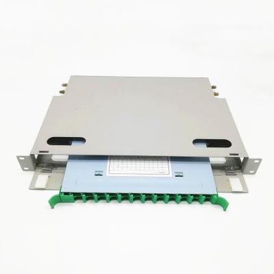 China 1U 24C FTTH Fiber Optic Termination Box 19 Inch ODF Cold Rolled Steel for sale