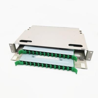 China 1U Aluminum Grey ODF Optical Fiber Distribution Box for sale