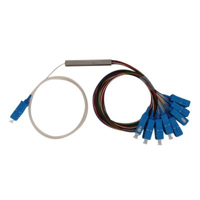 China FTTH 8 Way Steel Tube 1M SC/UPC Fiber Optic PLC Splitter 1260-1650nm for sale