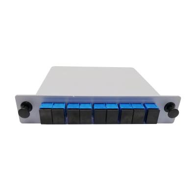 China Optical 1×8 Sc/Upc Insertion Card Type Fiber Optic PLC Splitter for sale