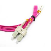 China OM3 3.0mm SC/UPC To LC/UPC Duplex PVC Fiber Optic Patch Cord for sale