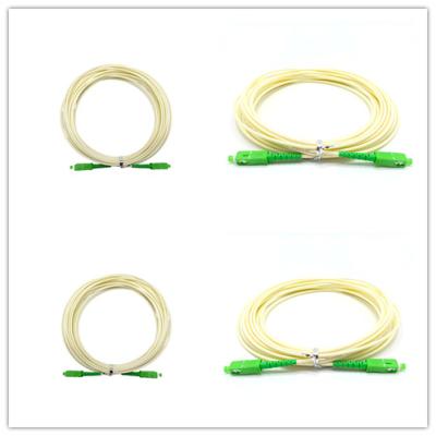 China White Fiber Optic Patch Cord SC APC G652D PVC 0.9mm 1m for FTTH Access Network for sale