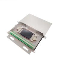 China 24 Cores SC APC Rack Mount FTTH Fiber Termination Box 19 Inch 1U Drawer Type for sale