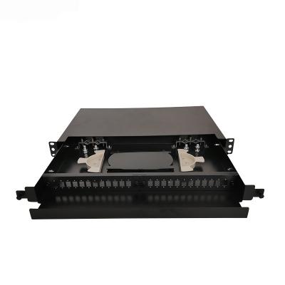 China 24 Cores Drawer Type Rack Mount Fiber Optic Cable Termination Box for sale