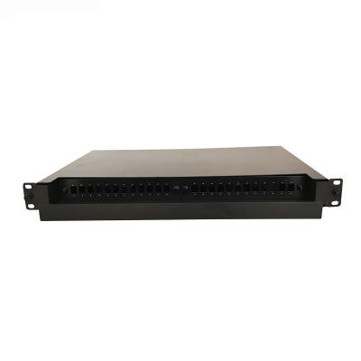 China 24 Cores Drawer Type Black Rack Mounted Fiber Termination Panel for sale