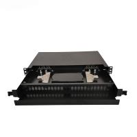 China 24 Cores Drawer Type Black Rack Mounted Fiber Termination Panel for sale