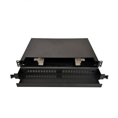 China 24 Cores Drawer Rack Mount Fiber Termination Panel Fiber Patch Box for sale